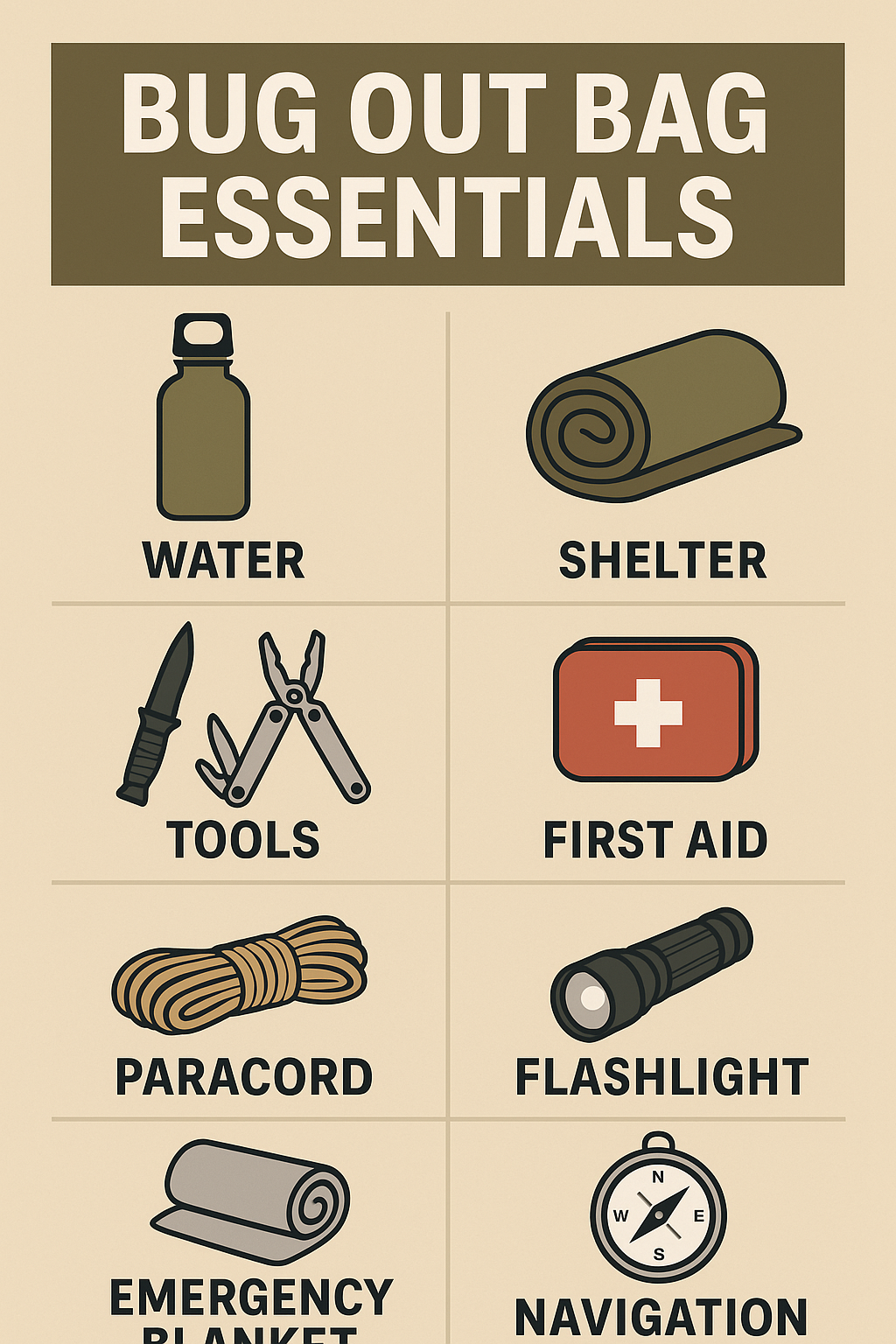 Bug Out Bag Checklist: Essential Bug Out Bag Items You Actually Need ...